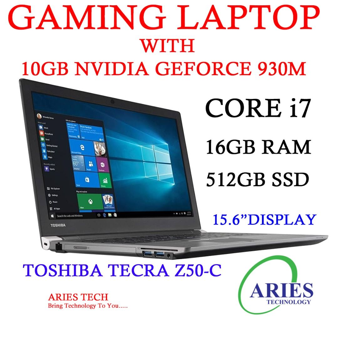 Gaming Laptop Toshiba Tecra z50-c with 10GB Nvidia Graphics 930M In Aries Technology Seremban 2 ...