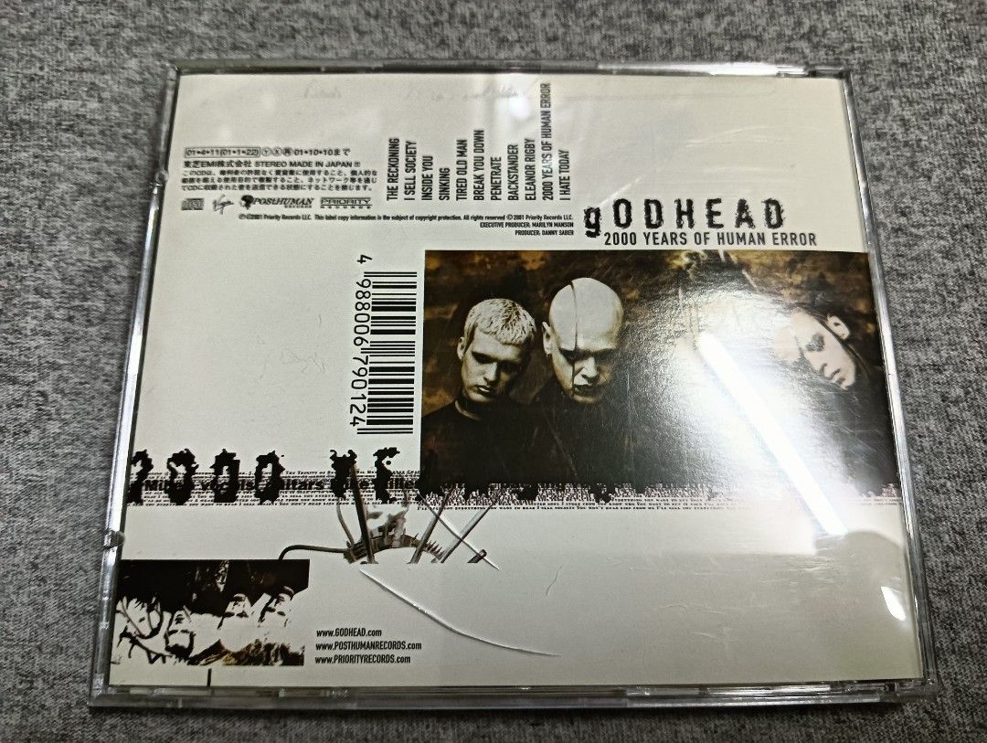 Godhead - 2000 years of human error, Hobbies & Toys, Music & Media, CDs ...