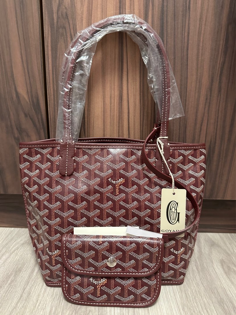 Goyard Mini Anjou Burgundy, Luxury, Bags & Wallets on Carousell