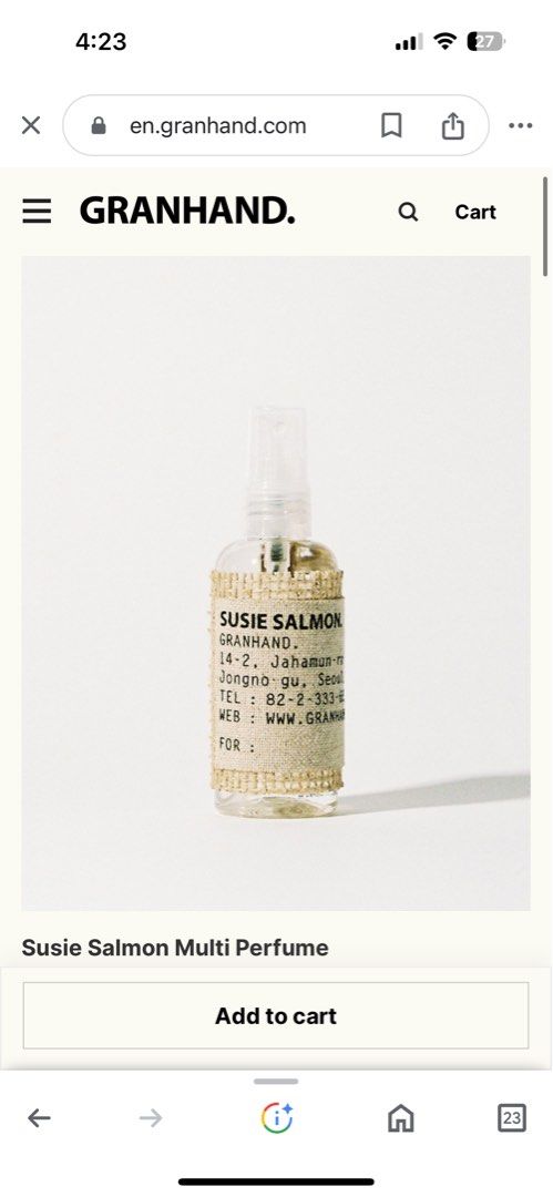 Granhand Susie Salmon Multi perfume, Beauty & Personal Care, Fragrance & Deodorants on Carousell