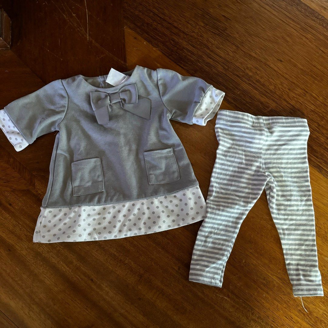 Gray Baby Terno Top and Leggings 6-9Mos, Babies & Kids, Babies & Kids ...