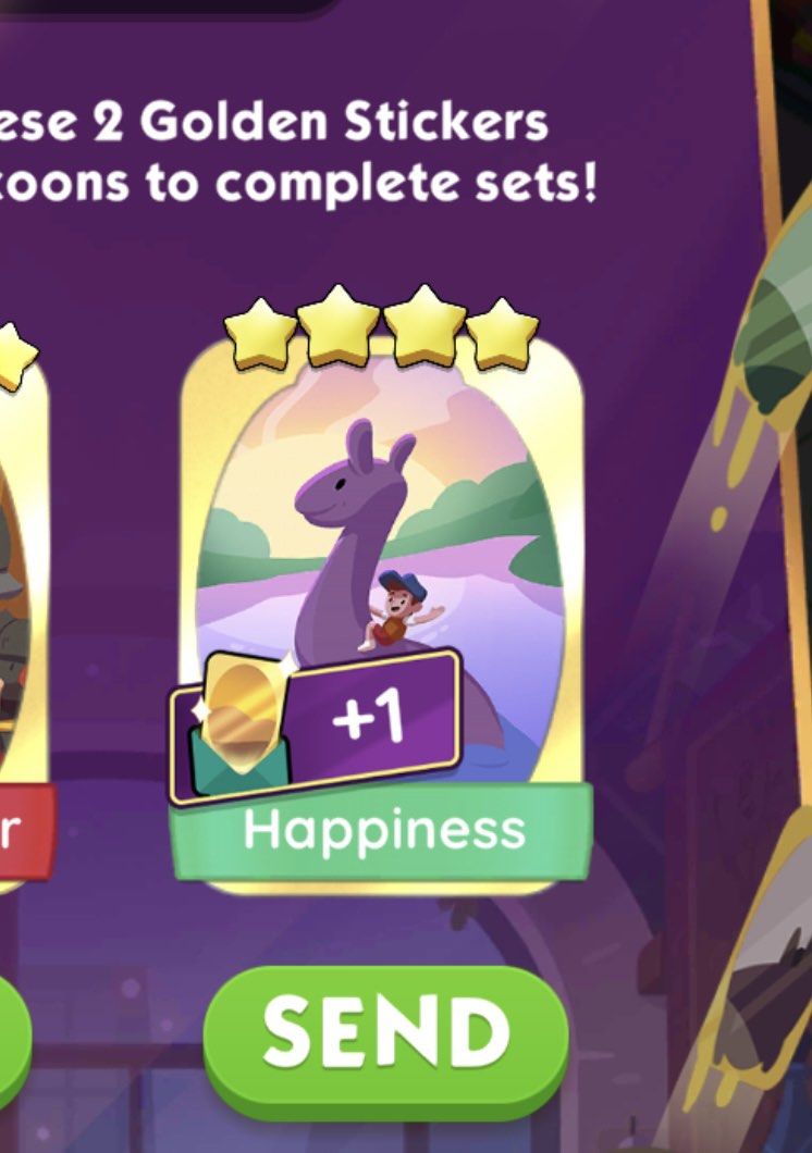 Happiness Gold Sticker Monopoly Go, Video Gaming, Gaming Accessories ...