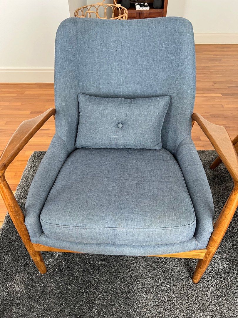 Only One left! Hipvan Armchair Lounge Chair blue/grey with lumbar ...