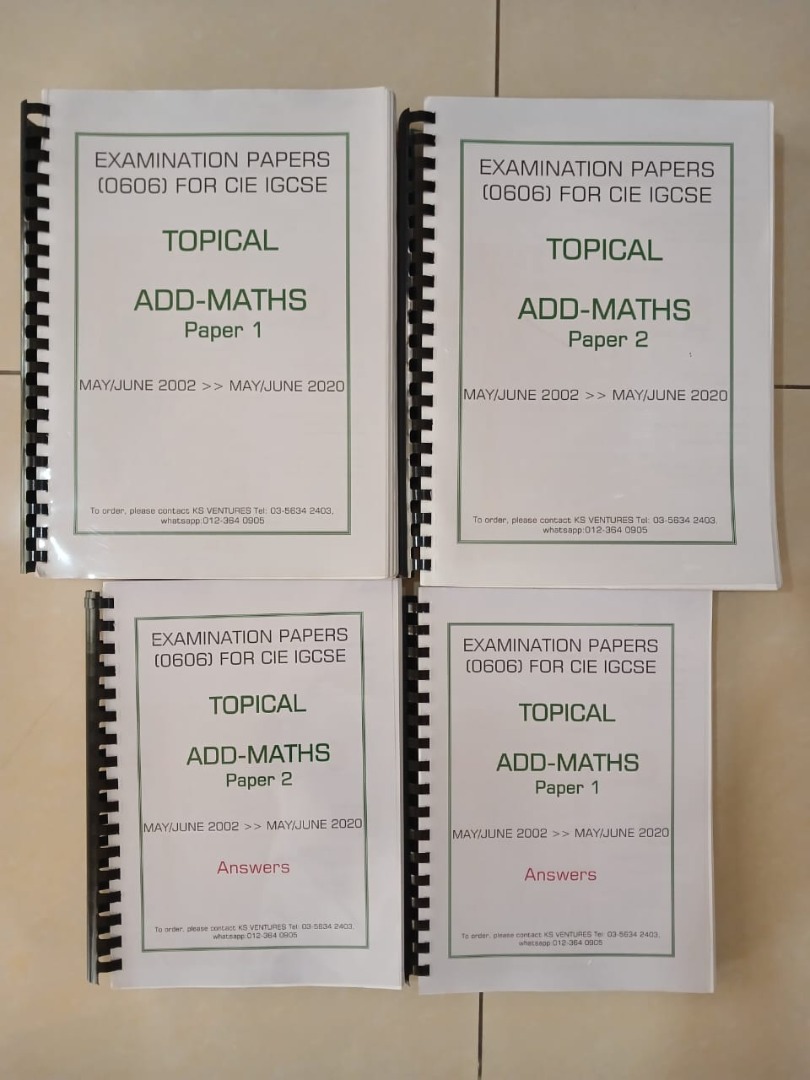 Igcse Past Year Paper Topical Additional Mathematics 0606 2002 2020 Hobbies And Toys Books