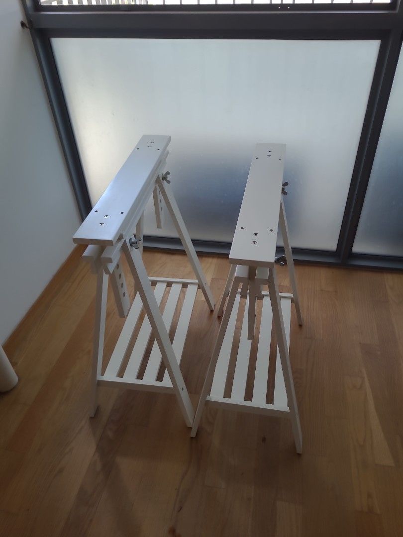 Ikea Mittback Trestle White x2, Furniture & Home Living, Furniture ...