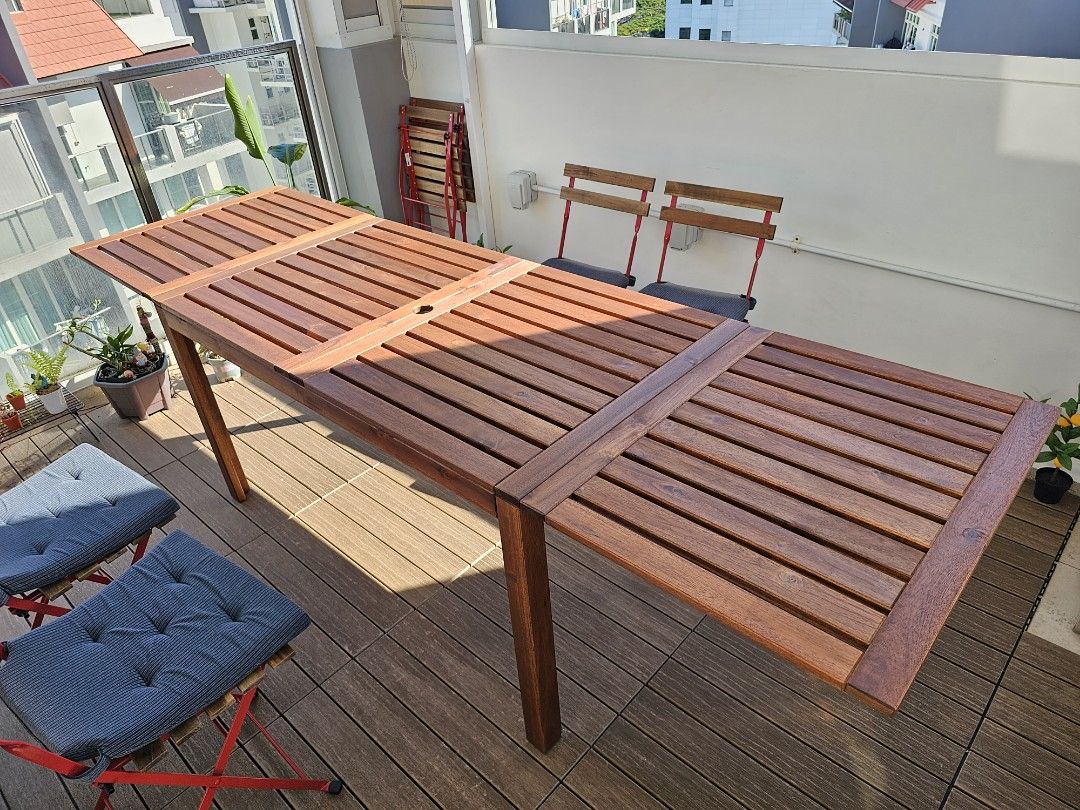 Ikea Outdoor Applaro Drop Leaf Table Extendable, Furniture & Home ...