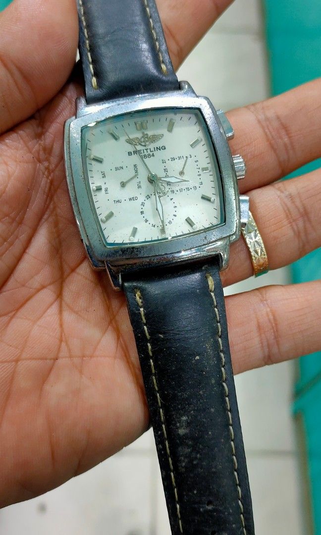 Jam tangan klasik bretling automatic vintage, Fesyen Pria, Jam Tangan ...