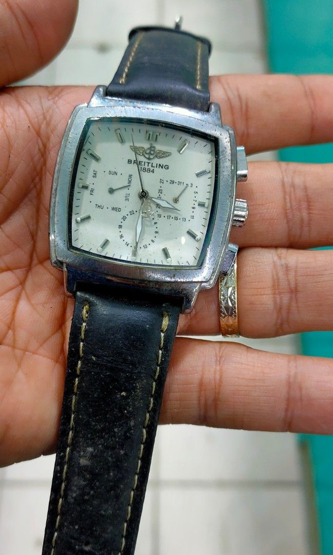Jam tangan klasik bretling automatic vintage, Fesyen Pria, Jam Tangan ...
