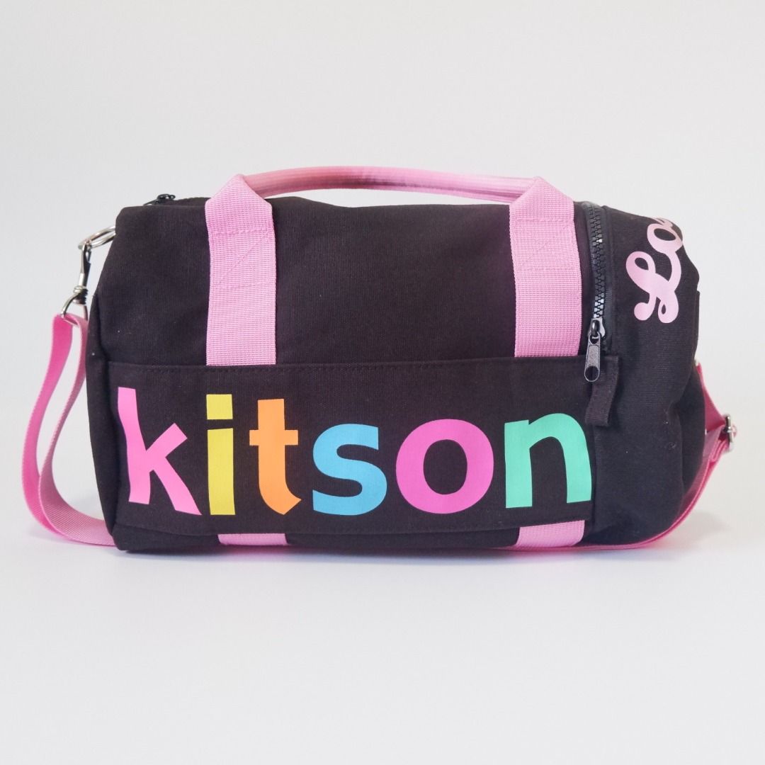Kitson Los Angeles Black Pink Duffle Bag, Women's Fashion, Bags ...