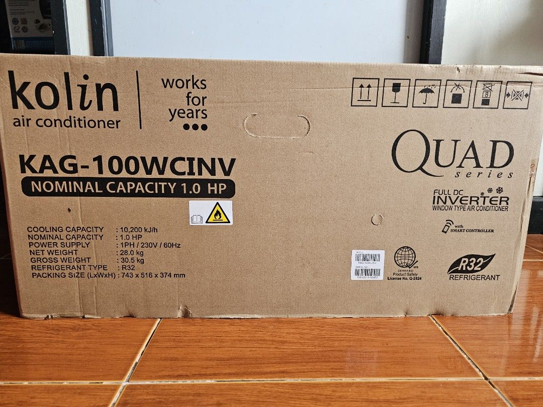 Kolin 1hp Inverter Window Type AC (Quad Series), TV & Home Appliances ...