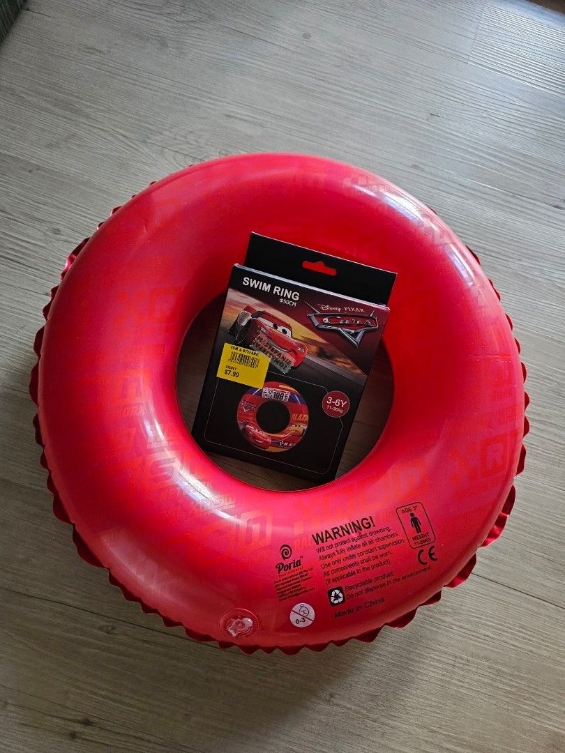 Lightning Mcqueen Swimming Float Ring, Sports Equipment, Sports & Games ...
