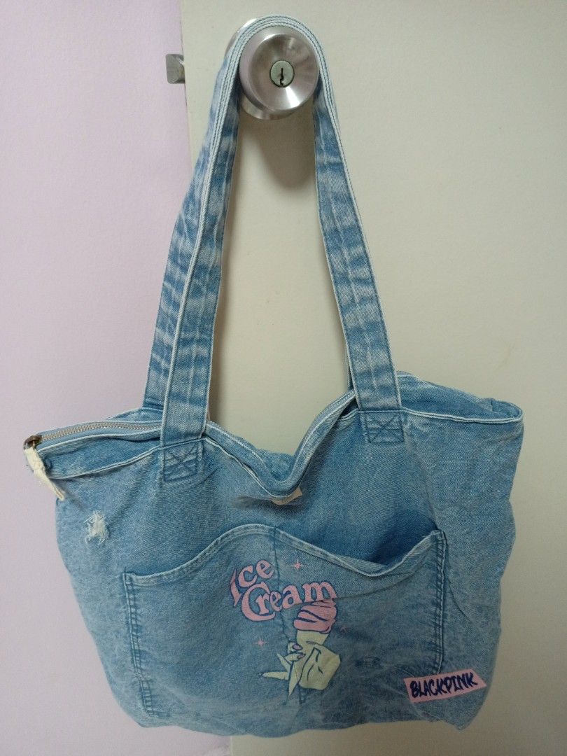 LIMITED EDITION BLACK PINK TYPO TOTE BAG, Women's Fashion, Bags ...