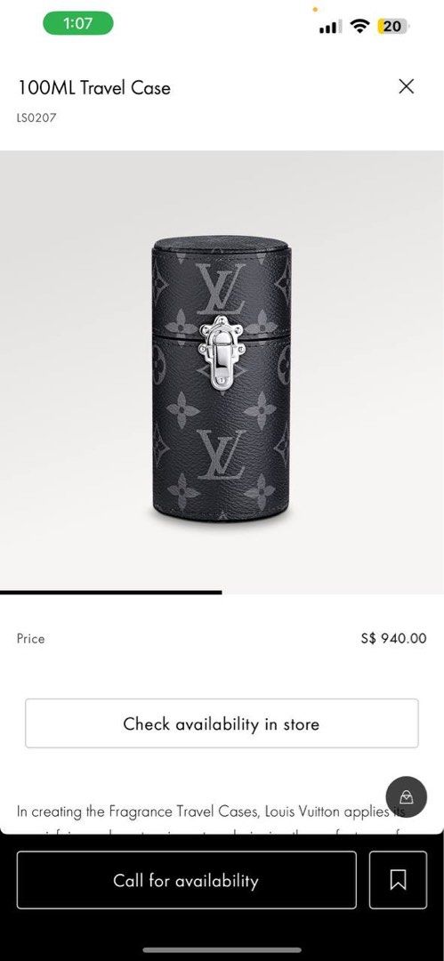 LV perfume case, Luxury, Accessories on Carousell