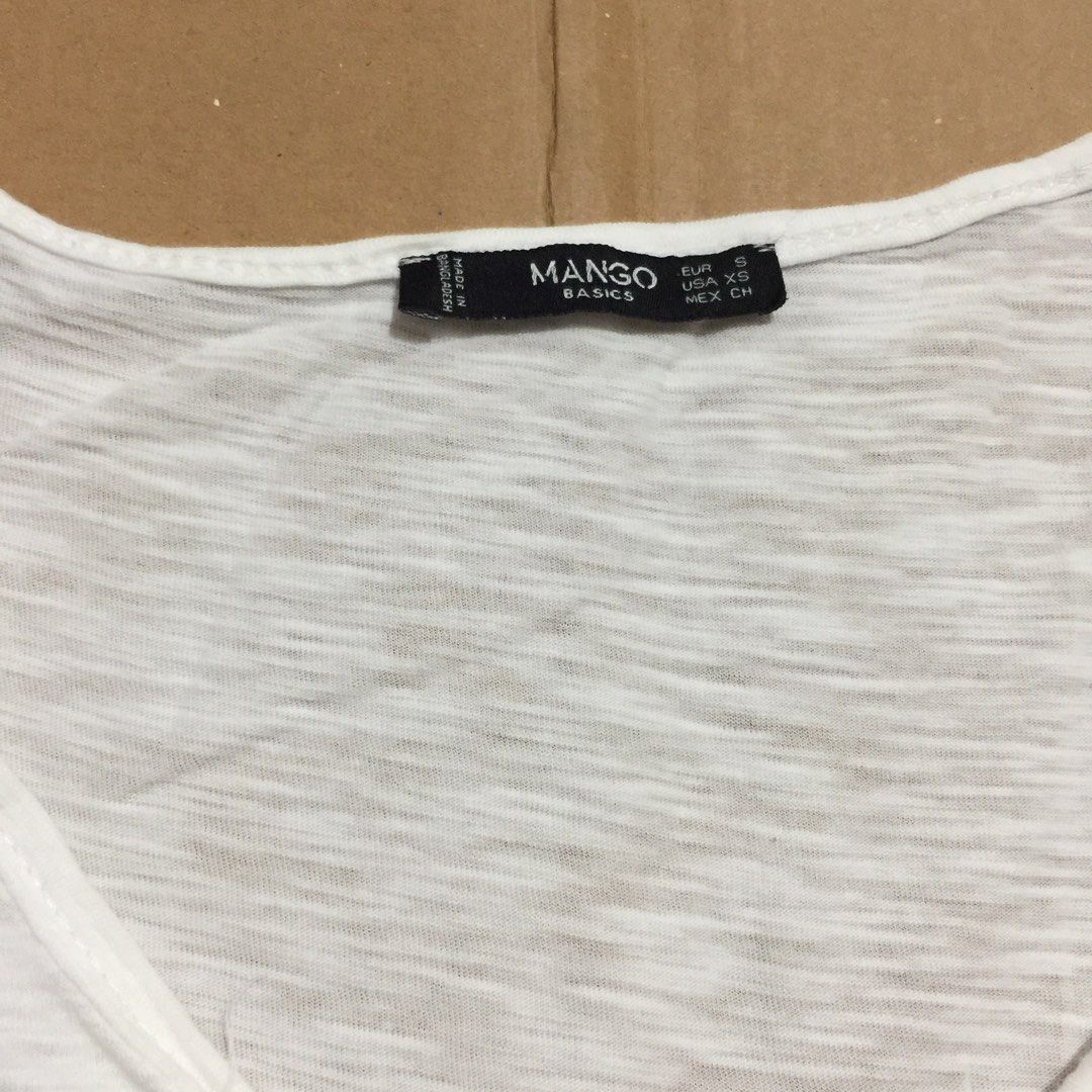 Mango Basics Basic White Top / Basic White T-shirt, Women's Fashion ...