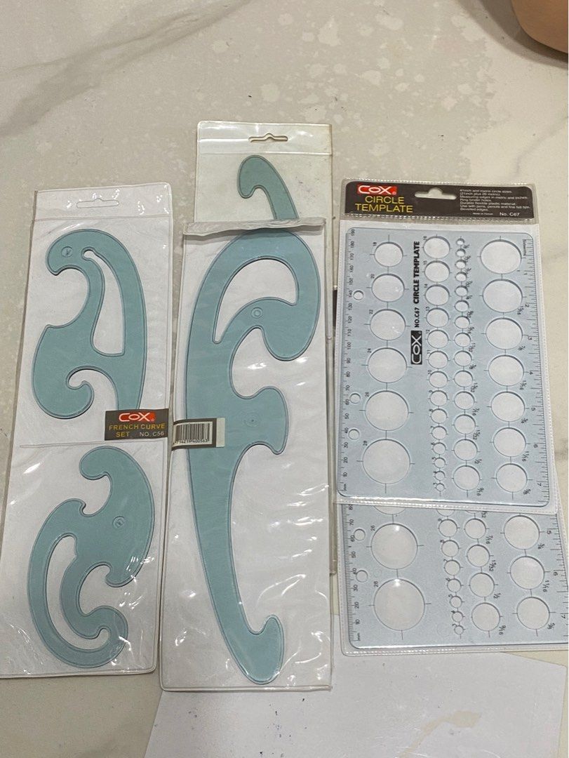 Mathematics set curve French ruler circle template, Hobbies & Toys ...