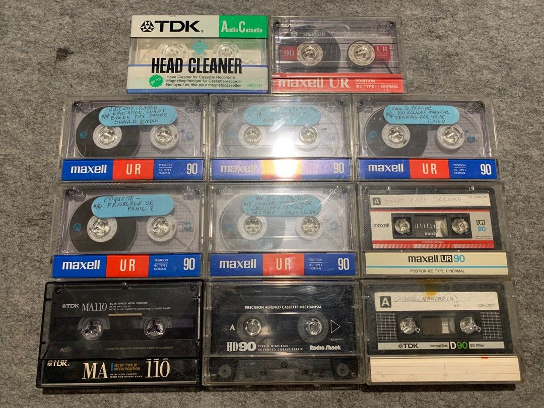 Maxell and TDK Blank Cassette Tapes 11pcs. with Crome & Metal Tapes ...