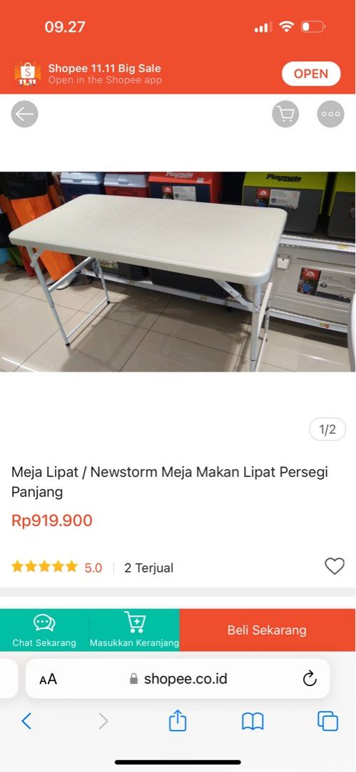 Meja Lipat Newstorm, Perabotan Rumah di Carousell