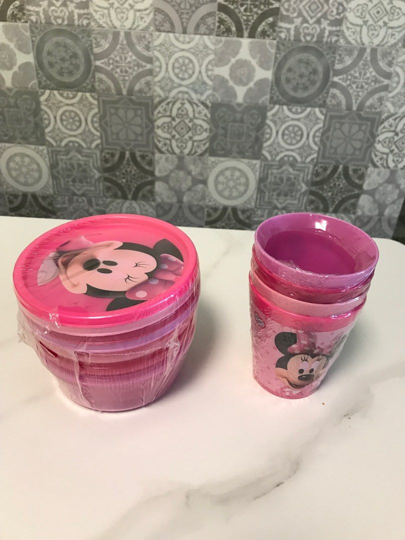 Mickey Mouse container and tumbler, Furniture & Home Living ...
