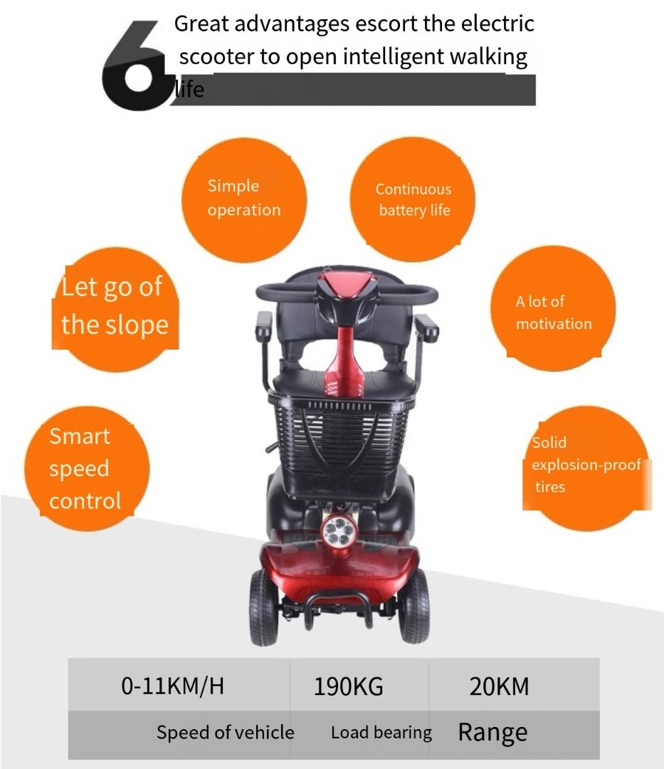 Mobility Master: The All-in-One Electric Vehicle for Seniors and the Disabled with a maximum ...