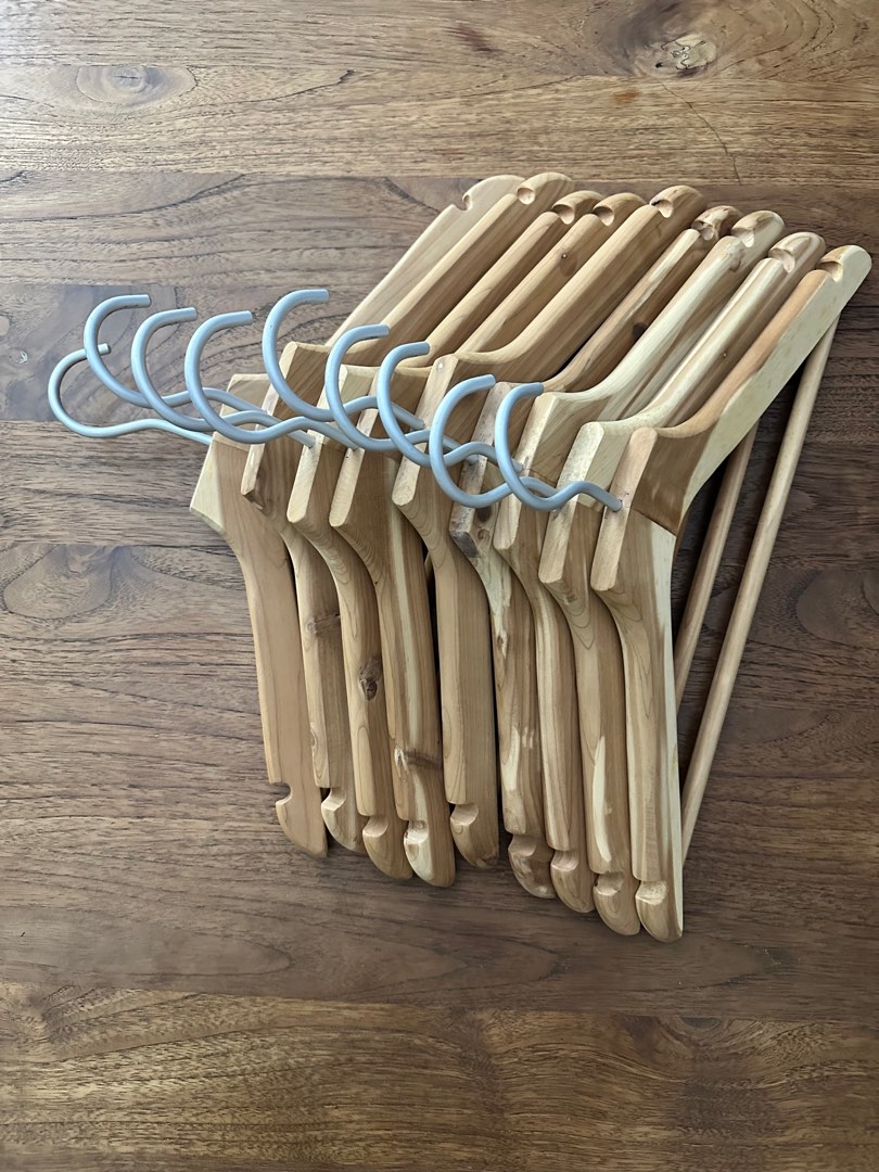Muji wooden hanger 10pc, Furniture & Home Living, Home Improvement ...