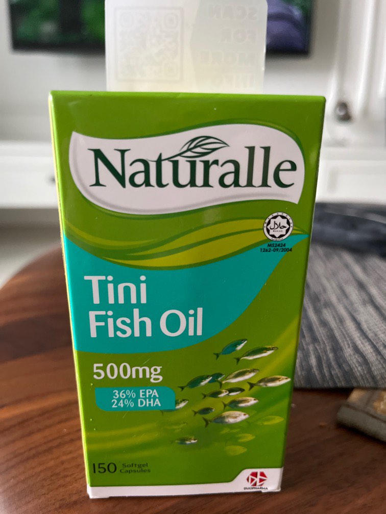 Naturalle Tini Fish Oil 500mg, Health & Nutrition, Health Supplements ...