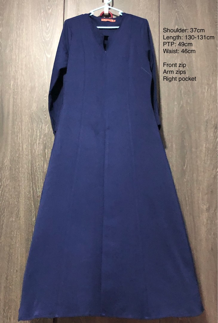 Navy Blue Dress/Jubah, Women's Fashion, Muslimah Fashion, Dresses on ...