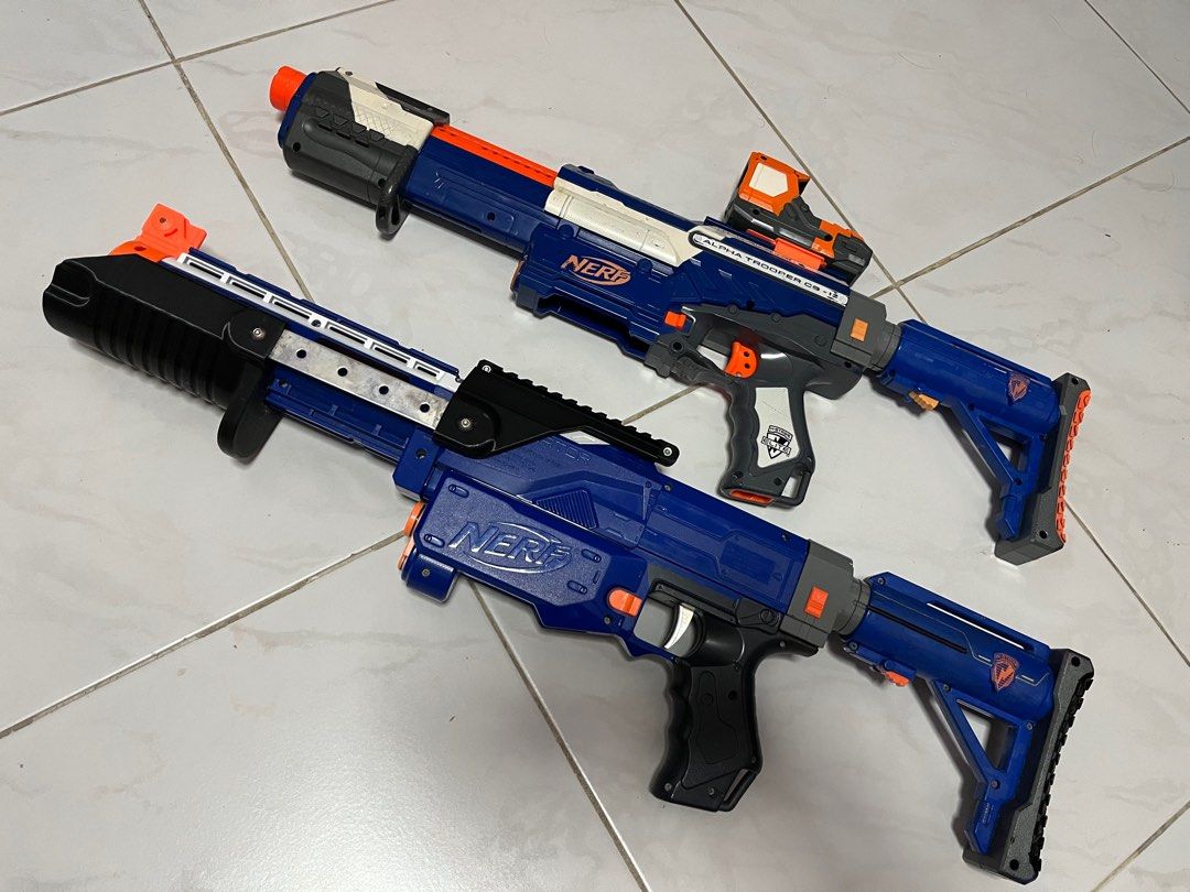 NERF RETALIATOR & ELITE ALPHA TROOPER MODDED BLASTERS WITH FREE 4 ...