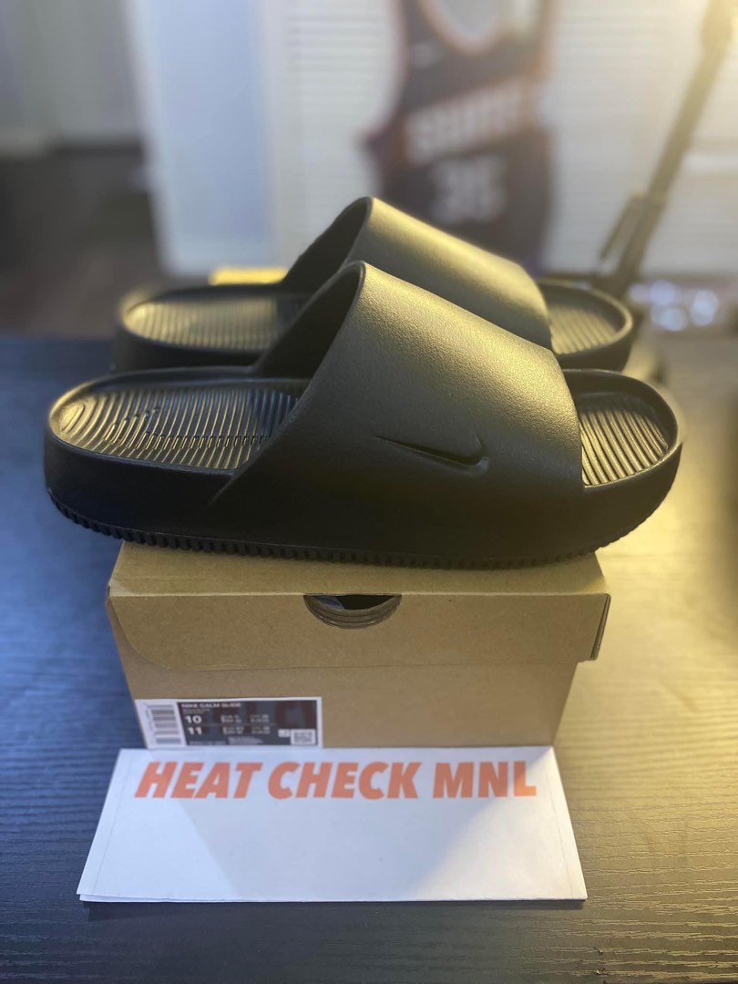 NIKE CALM SLIDES TRIPLE BLACK, Men's Fashion, Footwear, Slippers ...