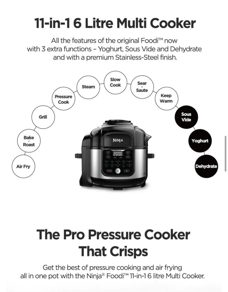 Ninja Foodi 11-In-1 6L Multi Cooker - OP350, TV & Home Appliances ...