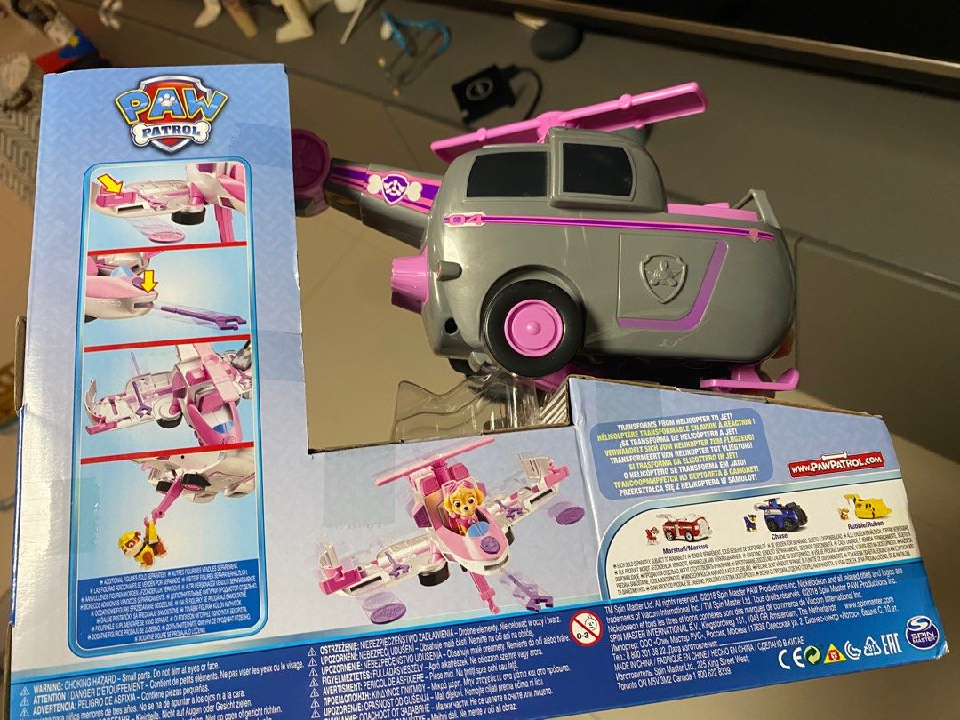 Paw Patrol Flip & Fly Skye, 2-in-1 Transforming Vehicle, Hobbies & Toys ...
