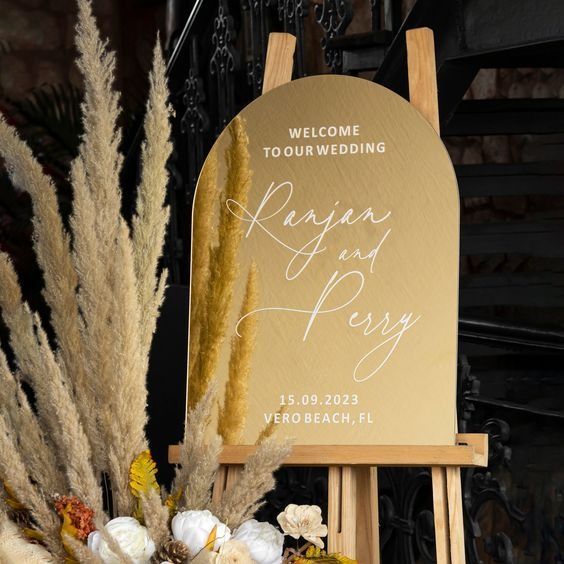 Personalized / Custom Wedding Sign A2 Arched Wedding Signage Mirror ...
