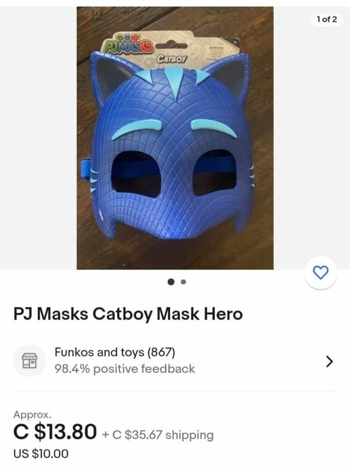 Pj Mask Cat Boy Hero Mask (18x19x11), Hobbies & Toys, Toys & Games on ...