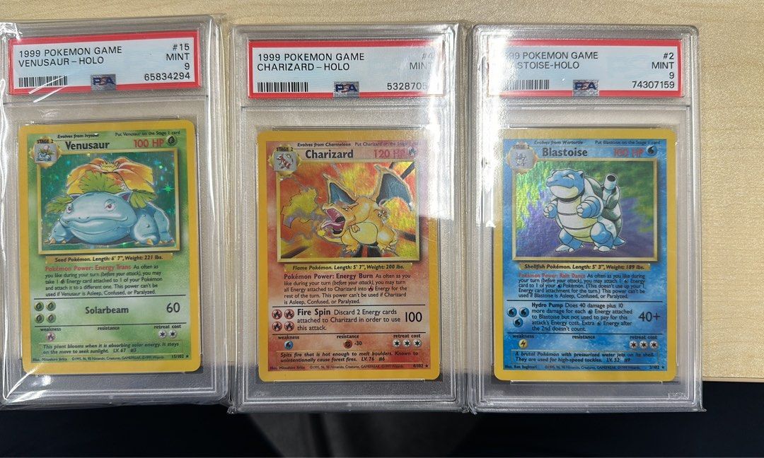 Pokemon TCG base set trio charizard venusaur blastoise PSA 9 BGS CGC , Hobbies & Toys ...