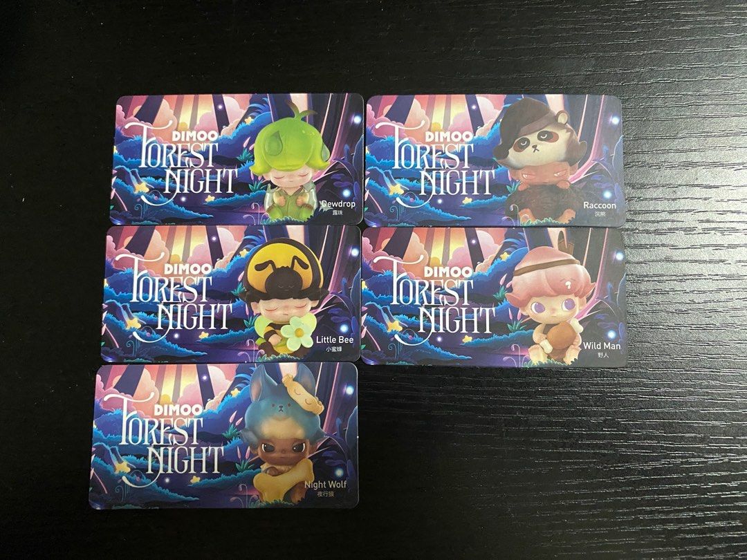 POPMART POP MART Dimoo Forest Night Dew Drop Raccoon Night Wolf Little ...