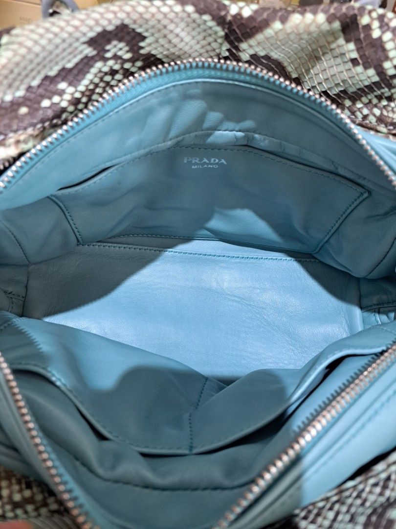 Prada Snakeskin Leather Bowling Bag, Luxury, Bags & Wallets on Carousell