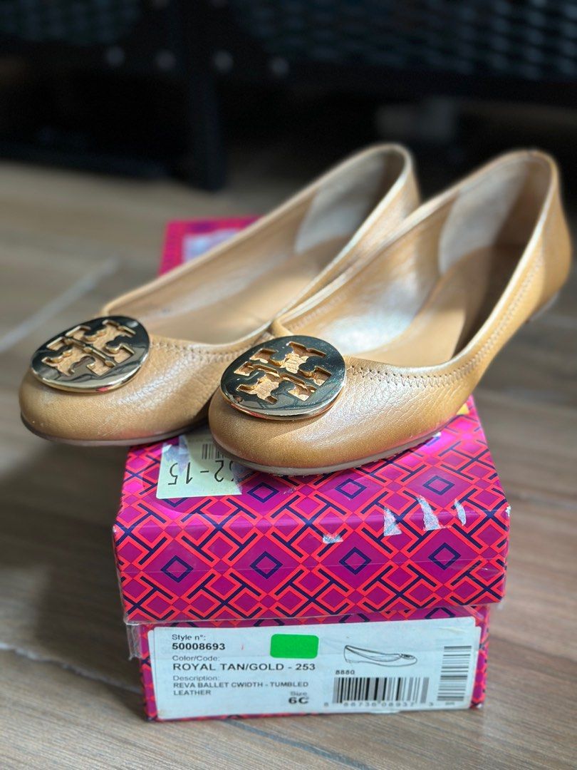 Preloved Tory Burch Reva Ballet Flat (Authentic), Women's Fashion ...