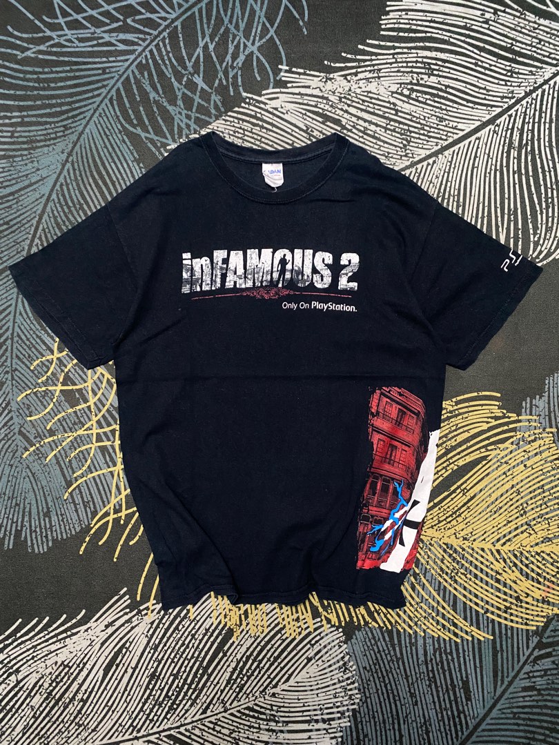 PS3 Infamous 2 Sucker Punch Gaming Promo Tee, Men's Fashion, Tops ...