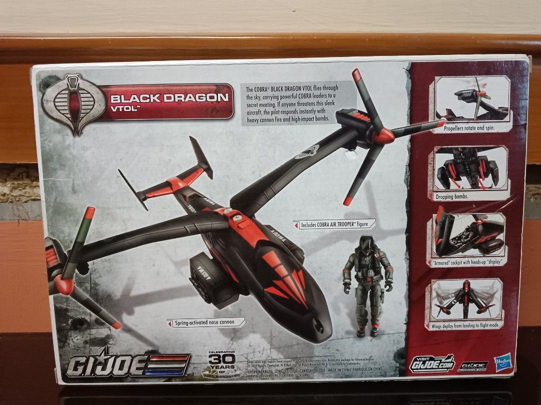 RARE 2010 GI Joe 30th Anniversary Black Dragon VTOL With Cobra Air ...