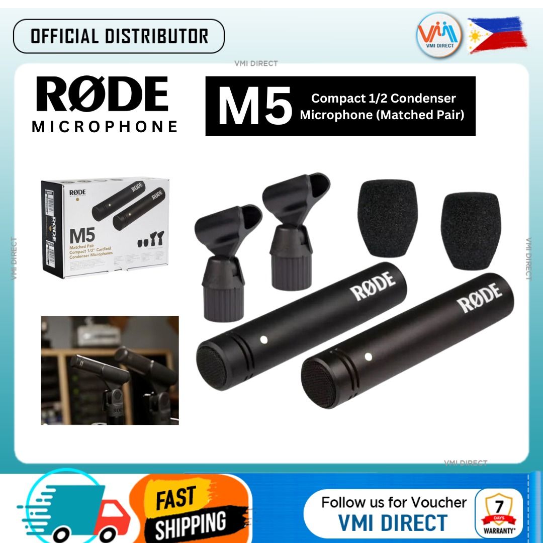 RODE M5 Compact 1/2 Condenser Microphone (Matched Pair) VMI Direct, Audio, Microphones on Carousell