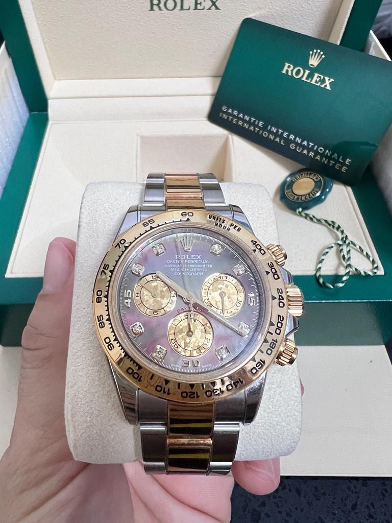 Rolex Daytona 116503 Half Gold Mother of pearl with Diamond ...