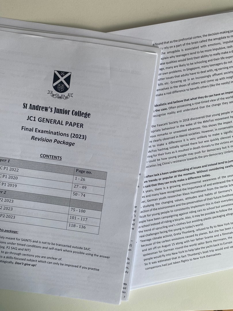 sajc gp soft-copy notes for p1/2 , Hobbies & Toys, Books & Magazines ...