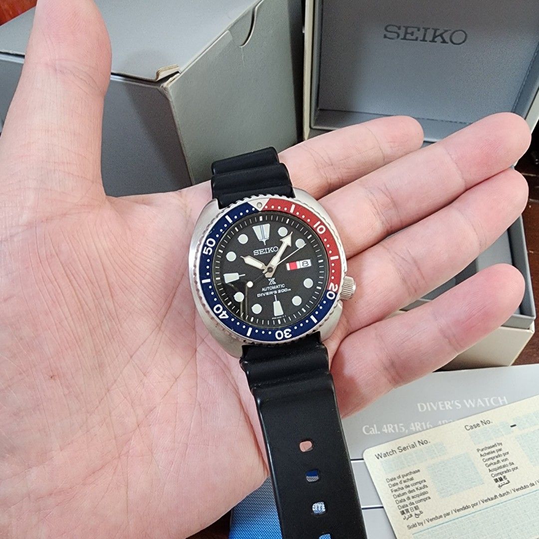 Seiko Prospex Turtle Pepsi Reissue SRP779, Men's Fashion, Watches ...