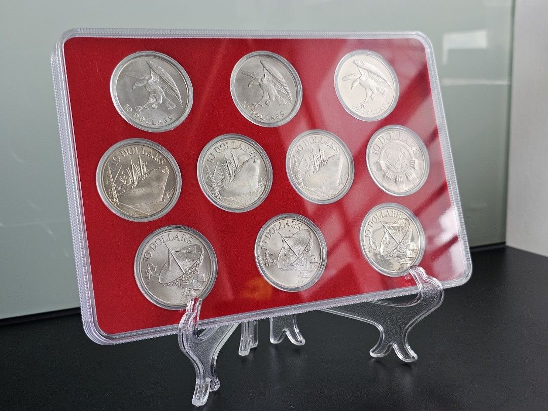 Singapore 1972-1980 Complete Set of $10 Uncirculated Silver Coins - Sea ...