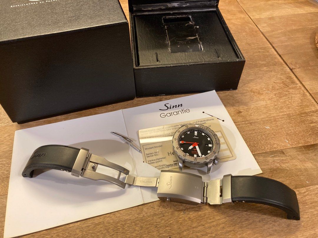 Sinn U1 Full Box, Card, Sinn Rubber Strap, Sinn Deployment Clasp 1000m ...