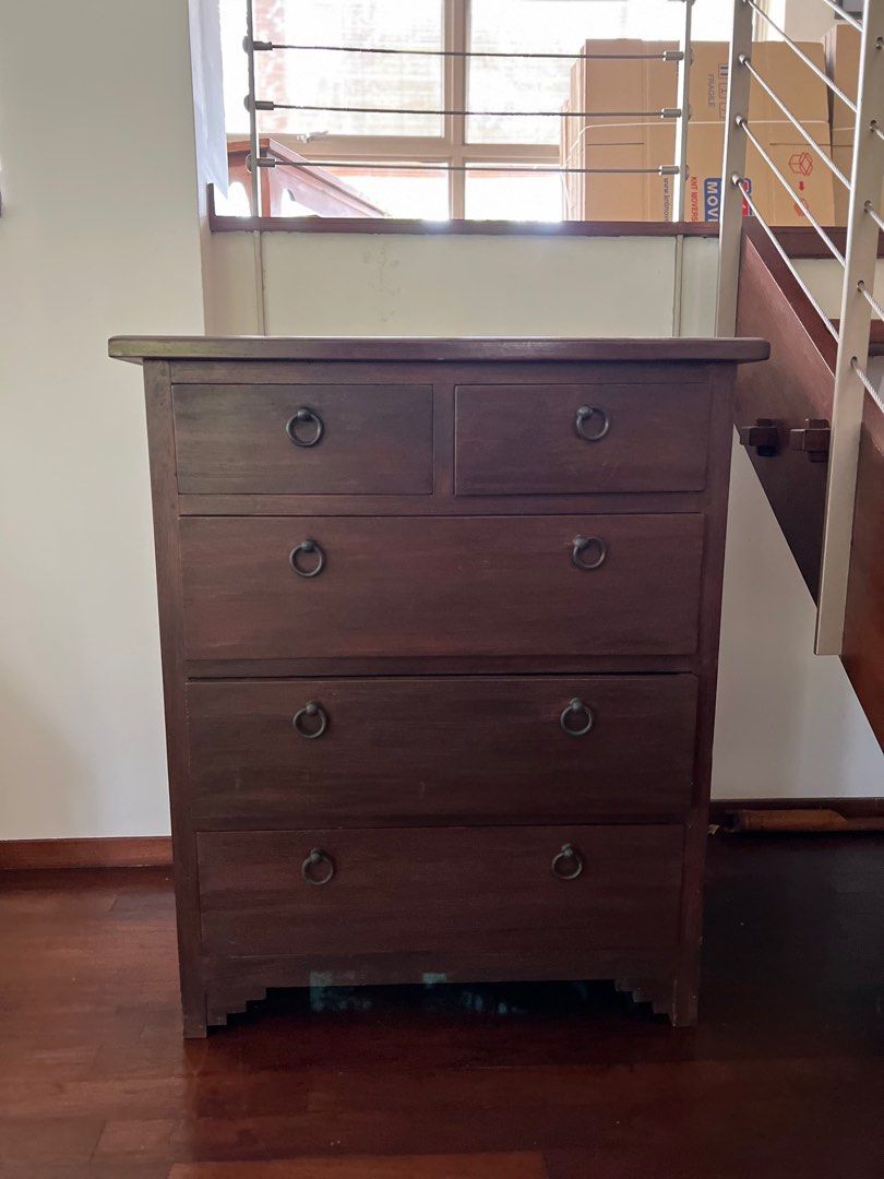 Solid teak chest of drawers, Furniture & Home Living, Furniture ...