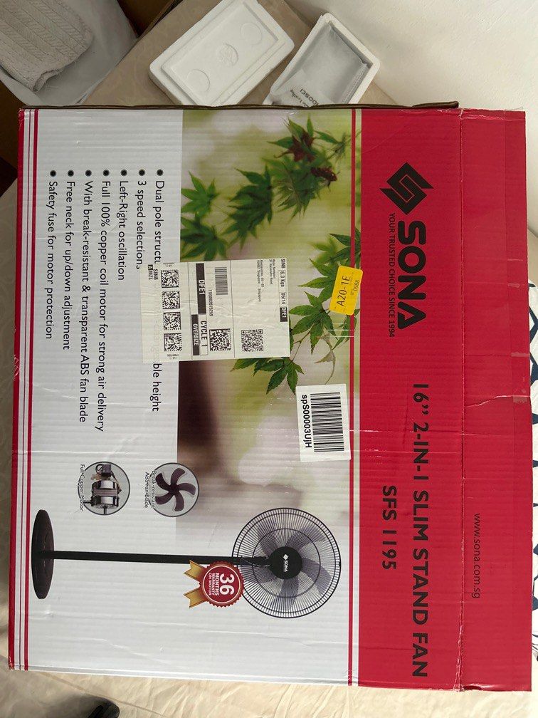 SONA pedestal fan, 16 inches bundle with IKEA stool, Furniture & Home ...