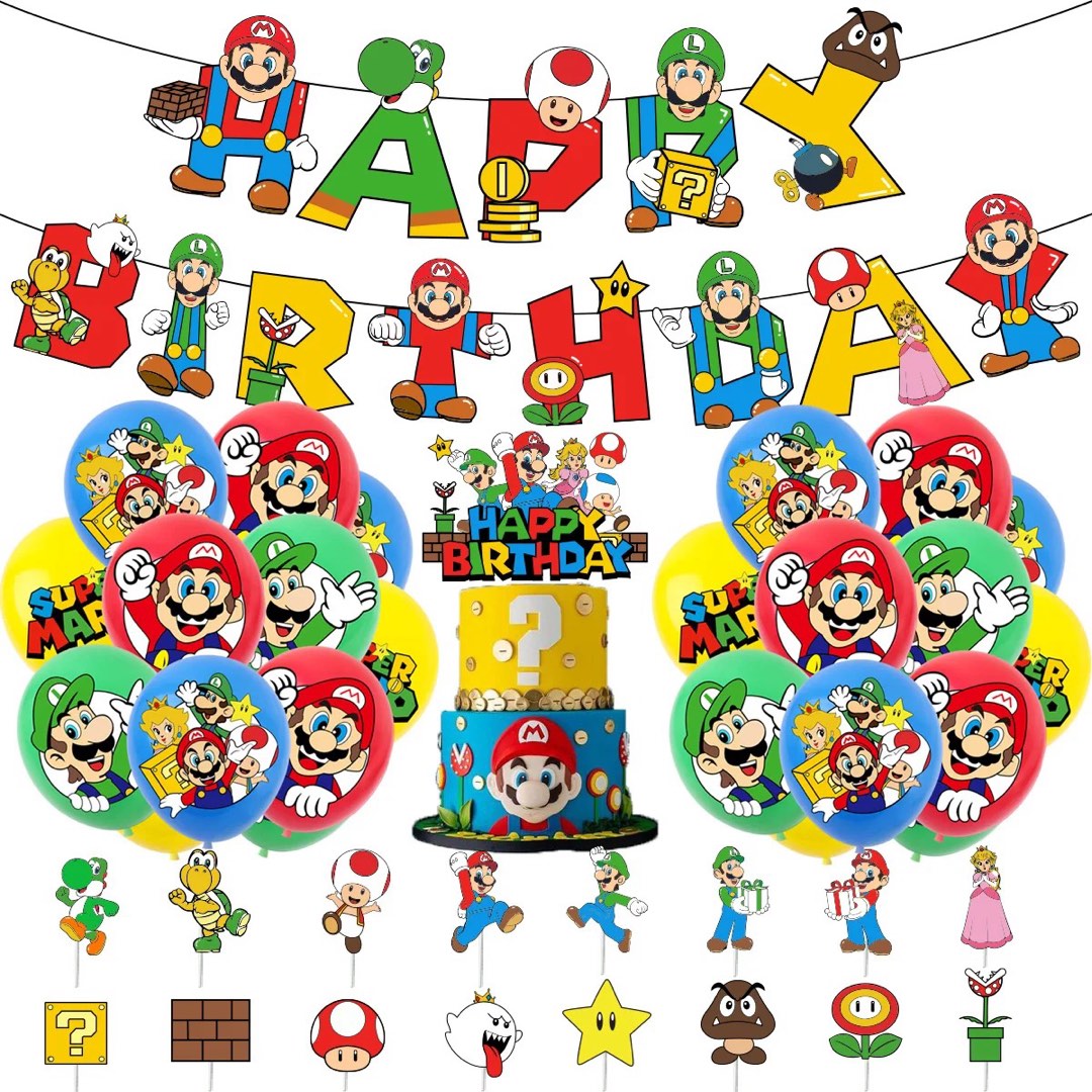 Super Mario Balloons Arch Kit Birthday Party DIY Decoration Luigi ...