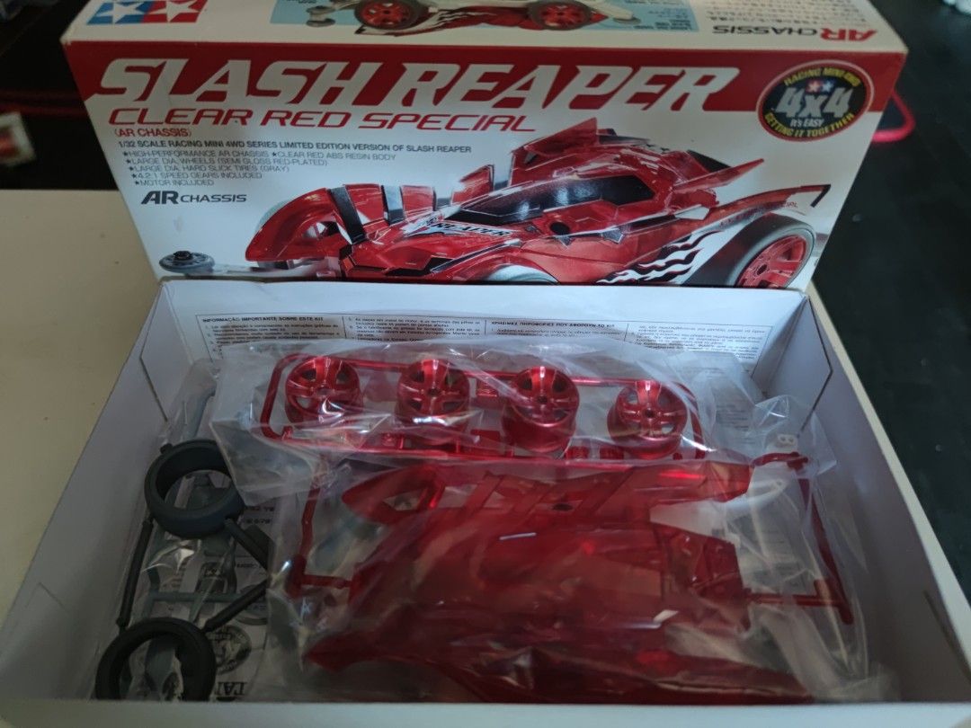 TAMIYA Mini 4WD SLASH REAPER Clear Red Special, 興趣及遊戲, 玩具 & 遊戲類 - Carousell