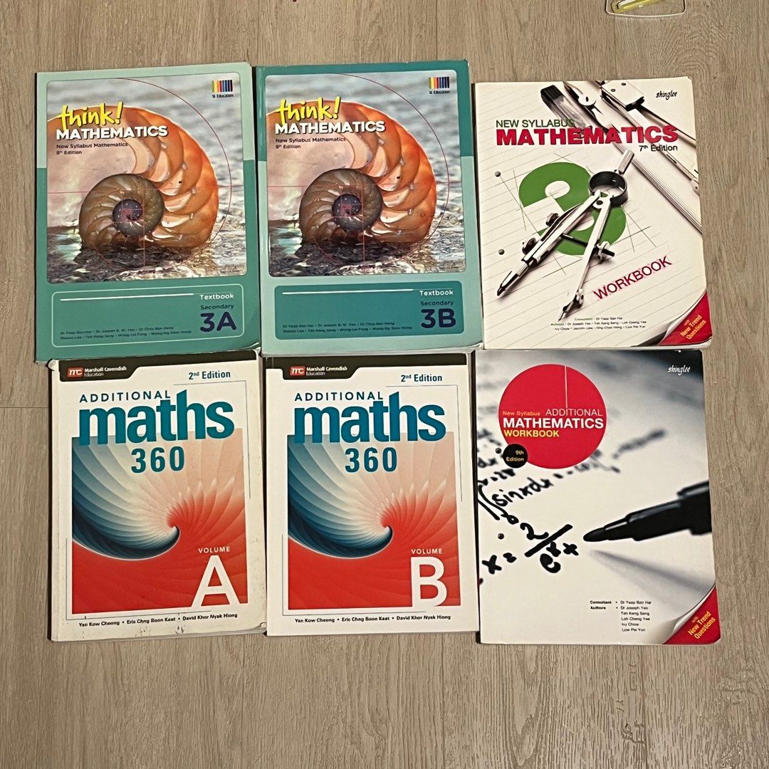 think! mathematics textbook 3A + 3B, additional math 360 volume A and B ...