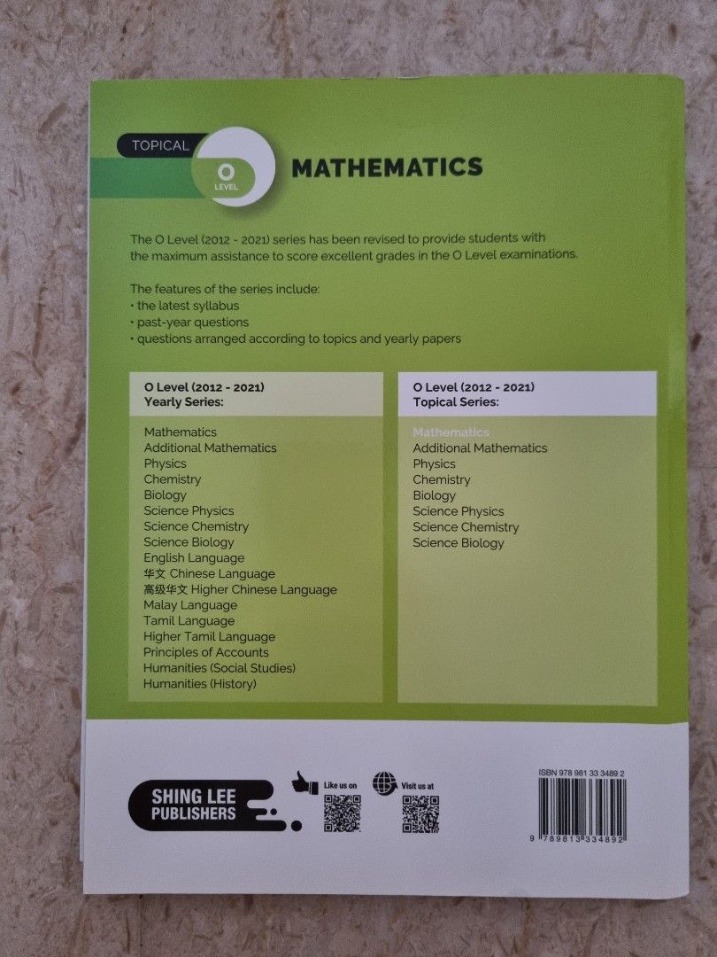 Topical O Level Mathematics 2012 - 2021, Hobbies & Toys, Books ...